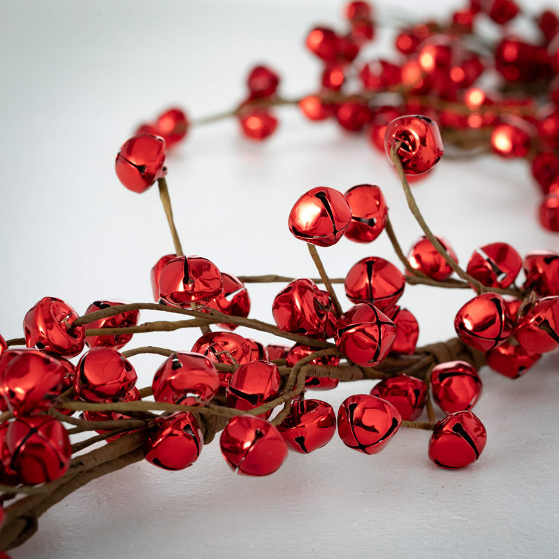 The Holiday Aisle® 60" Artificial Red Jingle Bell Christmas Garland, Red & Reviews | Wayfair